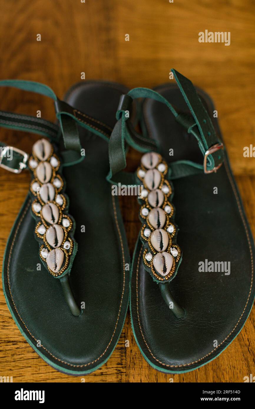 Wedding Couple beautiful accessories details African Sandals Open ...