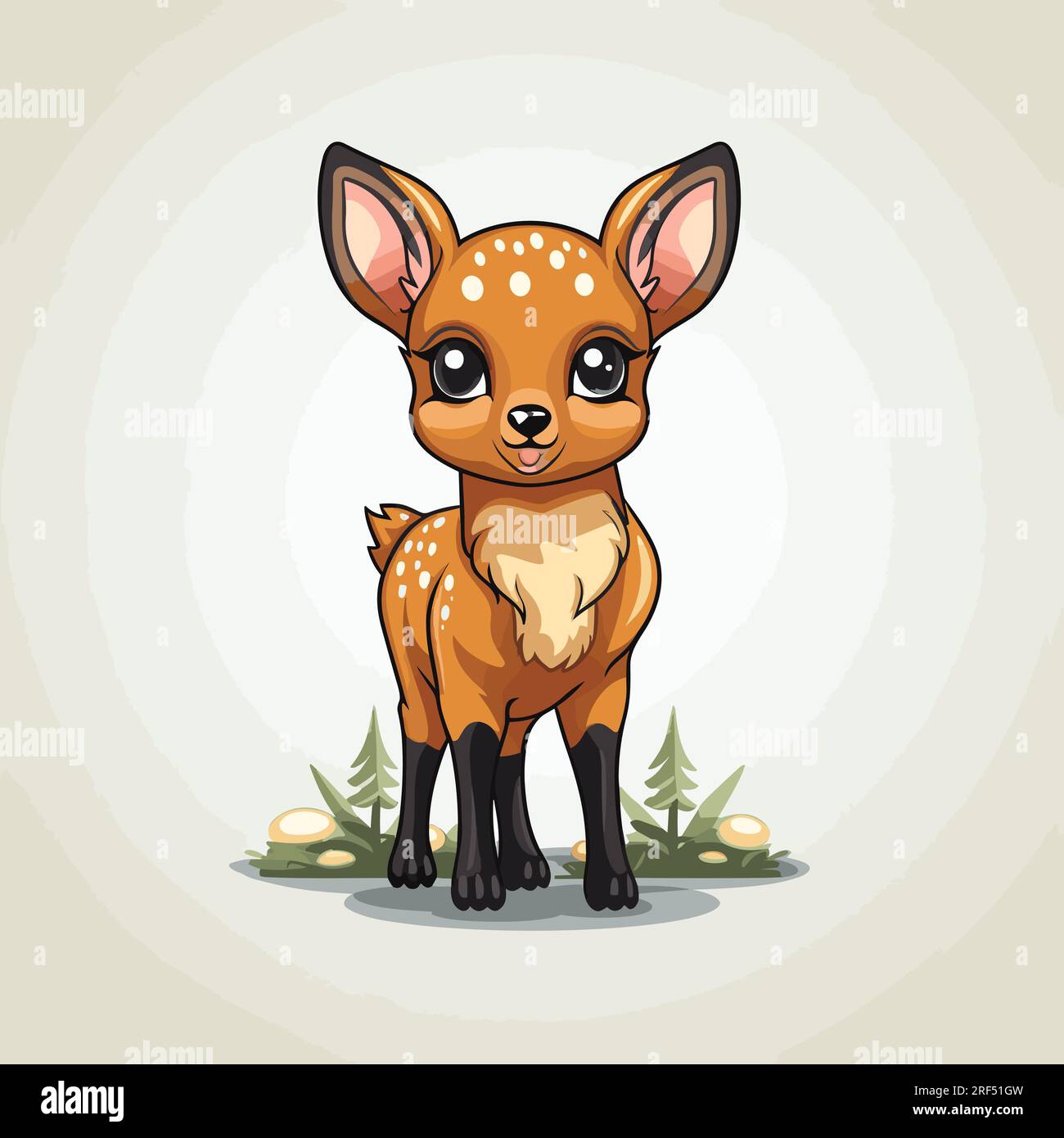 Deer hand-drawn comic illustration. Deer. Cute vector doodle style ...
