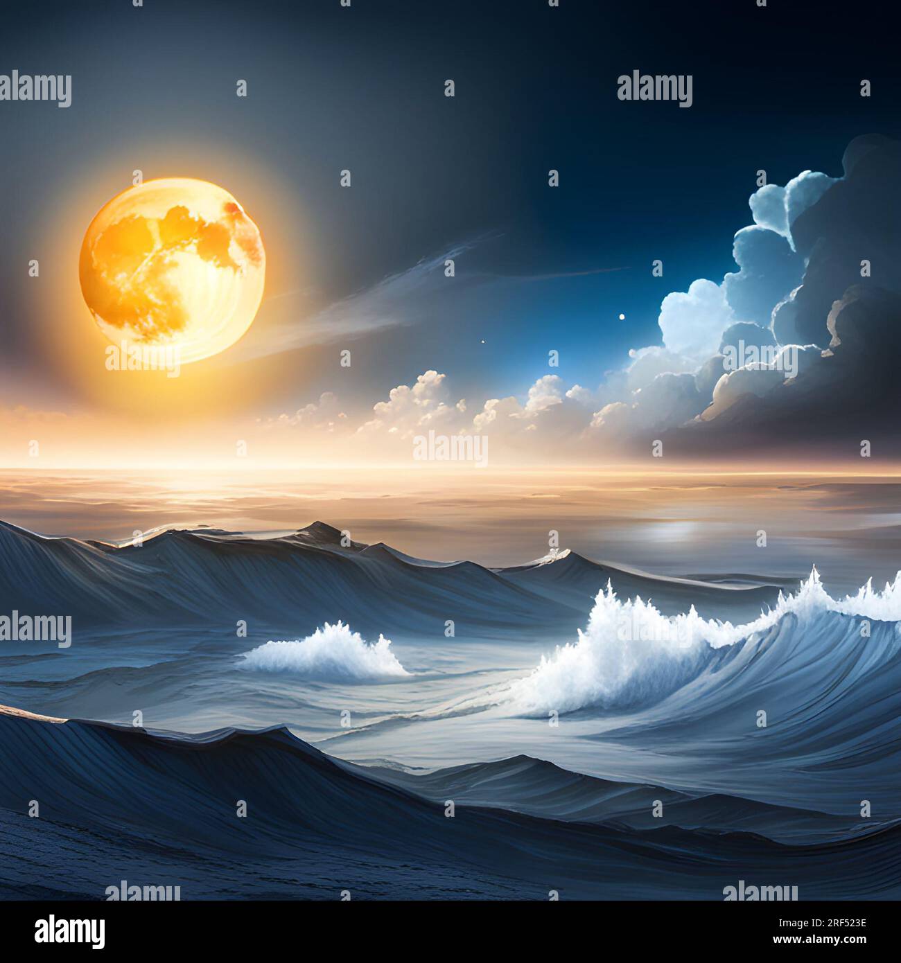 Stormy night sky moon stars hi-res stock photography and images - Alamy