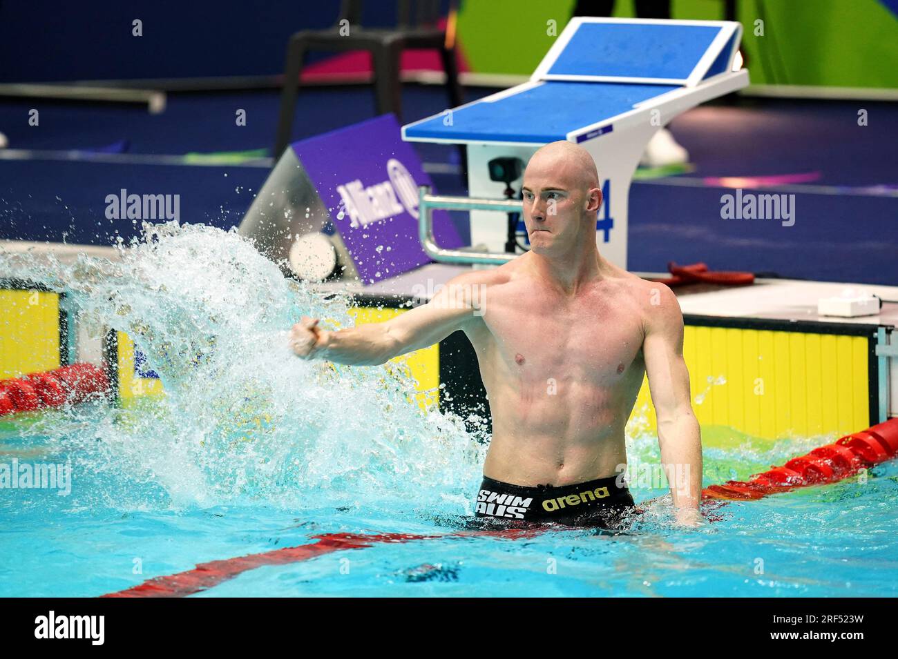 Australia’s Rowan Crothers celebrates winning the Men's 50m Freestyle ...