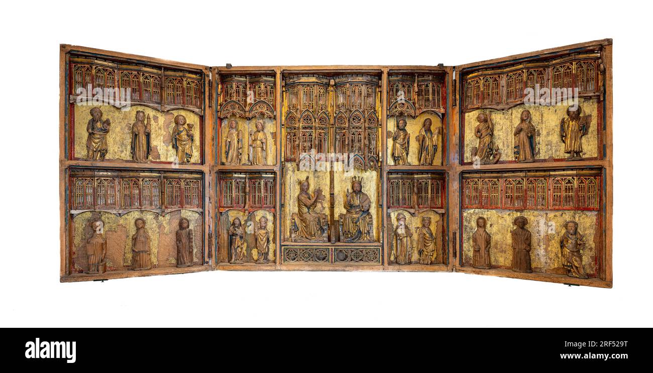 medieval golden triptych isolated on white, Sweden, July 19, 2023 Stock Photo - Alamy