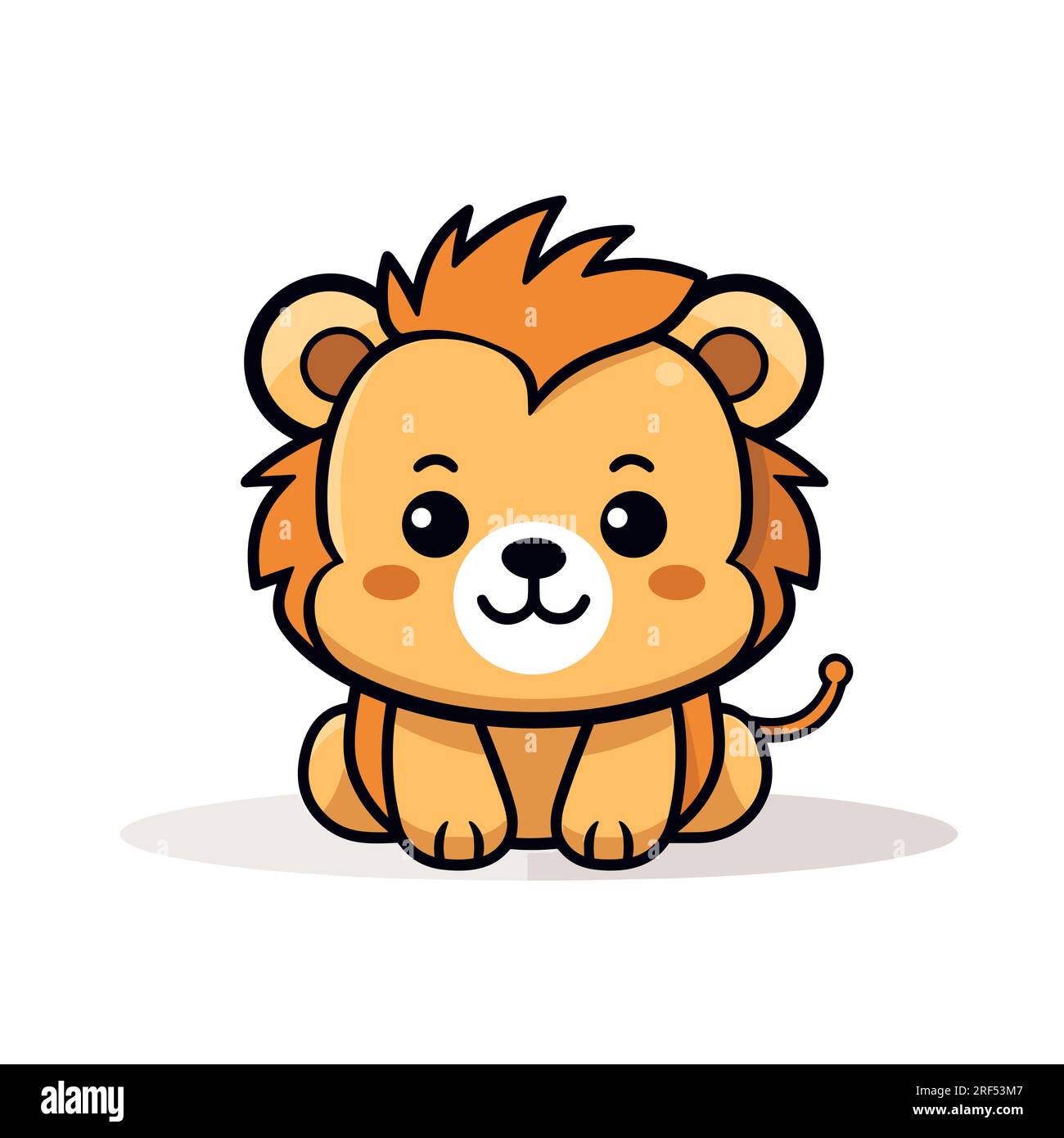 Lion hand-drawn comic illustration. Lion. Cute vector doodle style ...