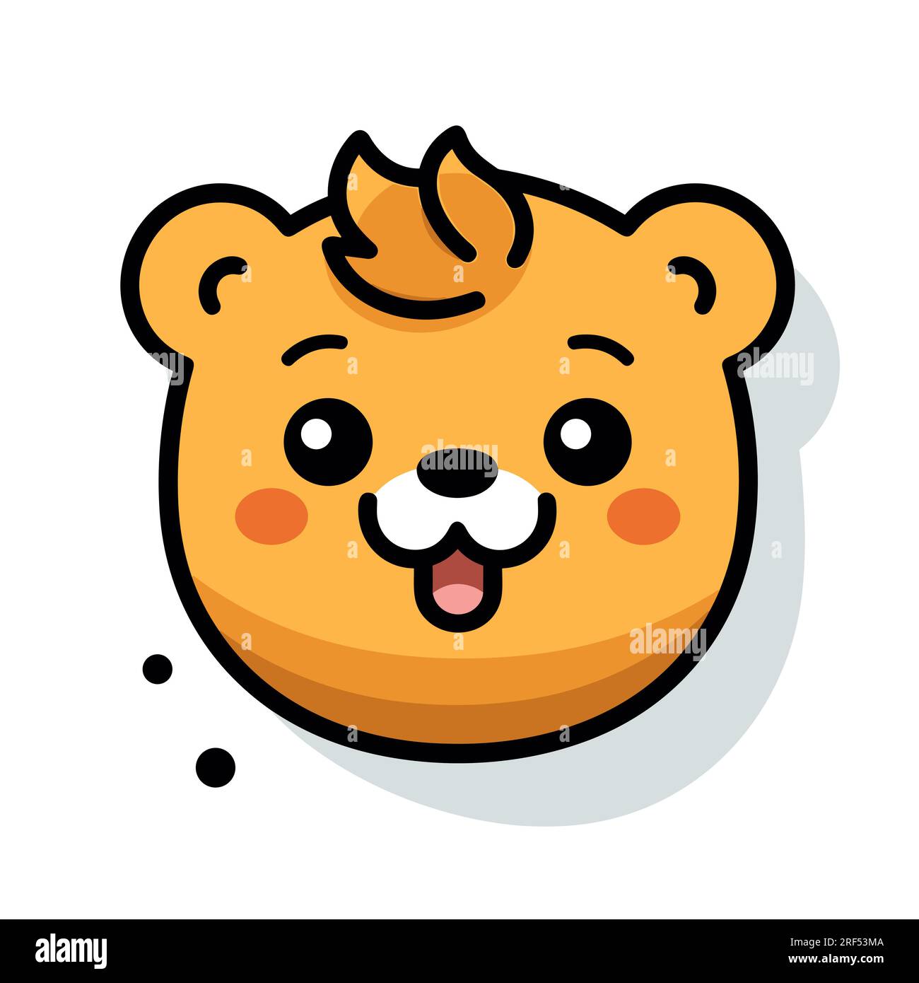 Lion hand-drawn comic illustration. Lion. Cute vector doodle style ...