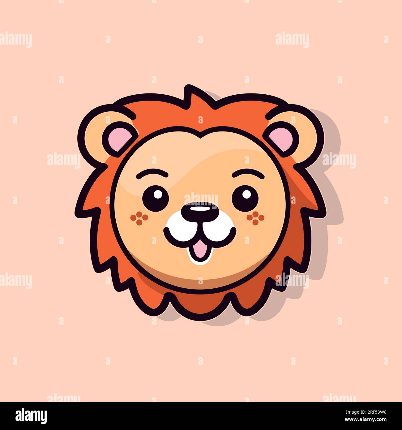 Lion hand-drawn comic illustration. Lion. Cute vector doodle style ...
