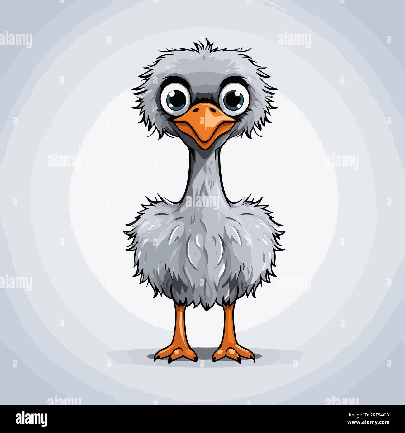 Cute Ostrich Drawing Vector Illustration Cartoon Of A Cute Ostrich.