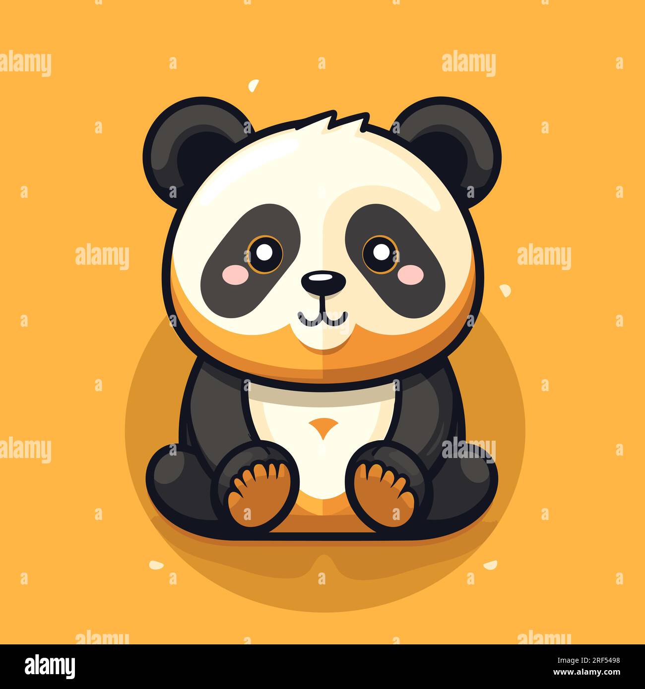 Panda hand-drawn comic illustration. Panda. Cute vector doodle style ...