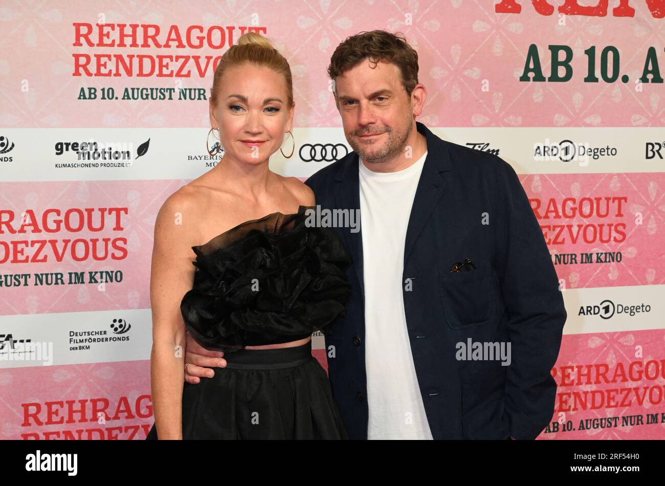 Munich, Germany. 31st July, 2023. Actors Sebastian Bezzel and Lisa ...