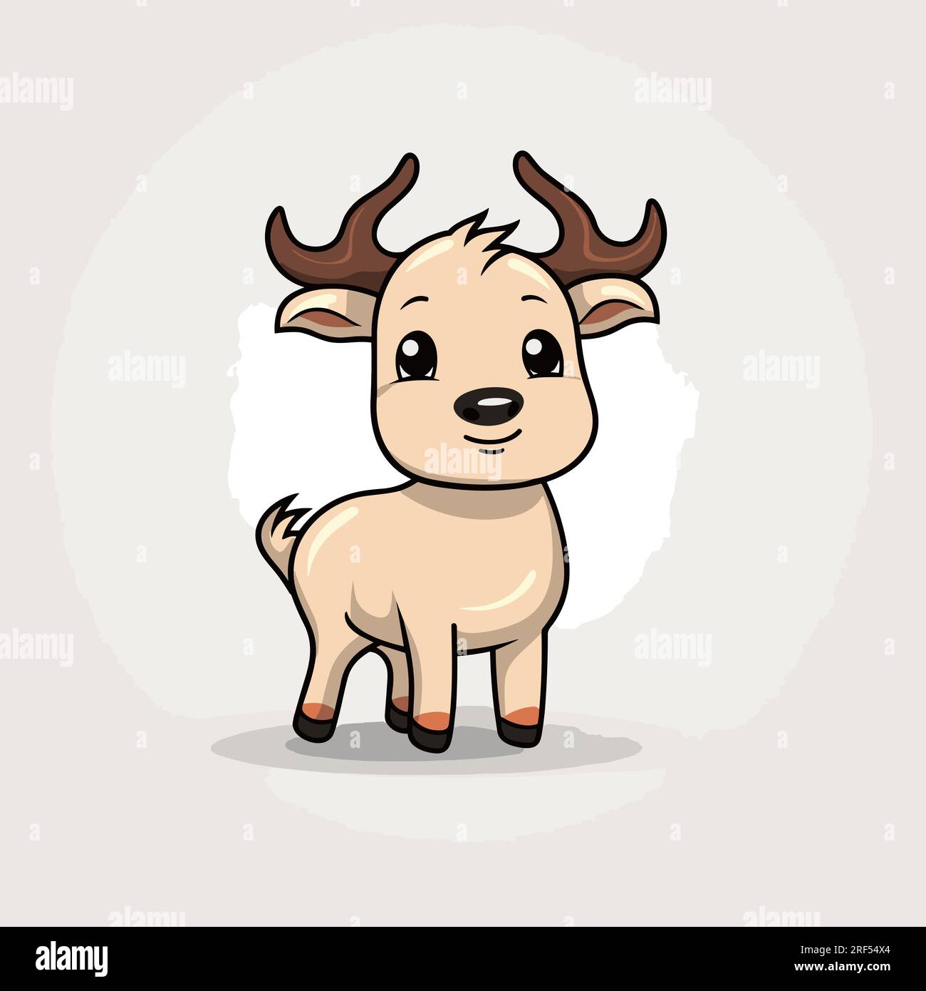 Reindeer hand-drawn comic illustration. Reindeer. Cute vector doodle ...