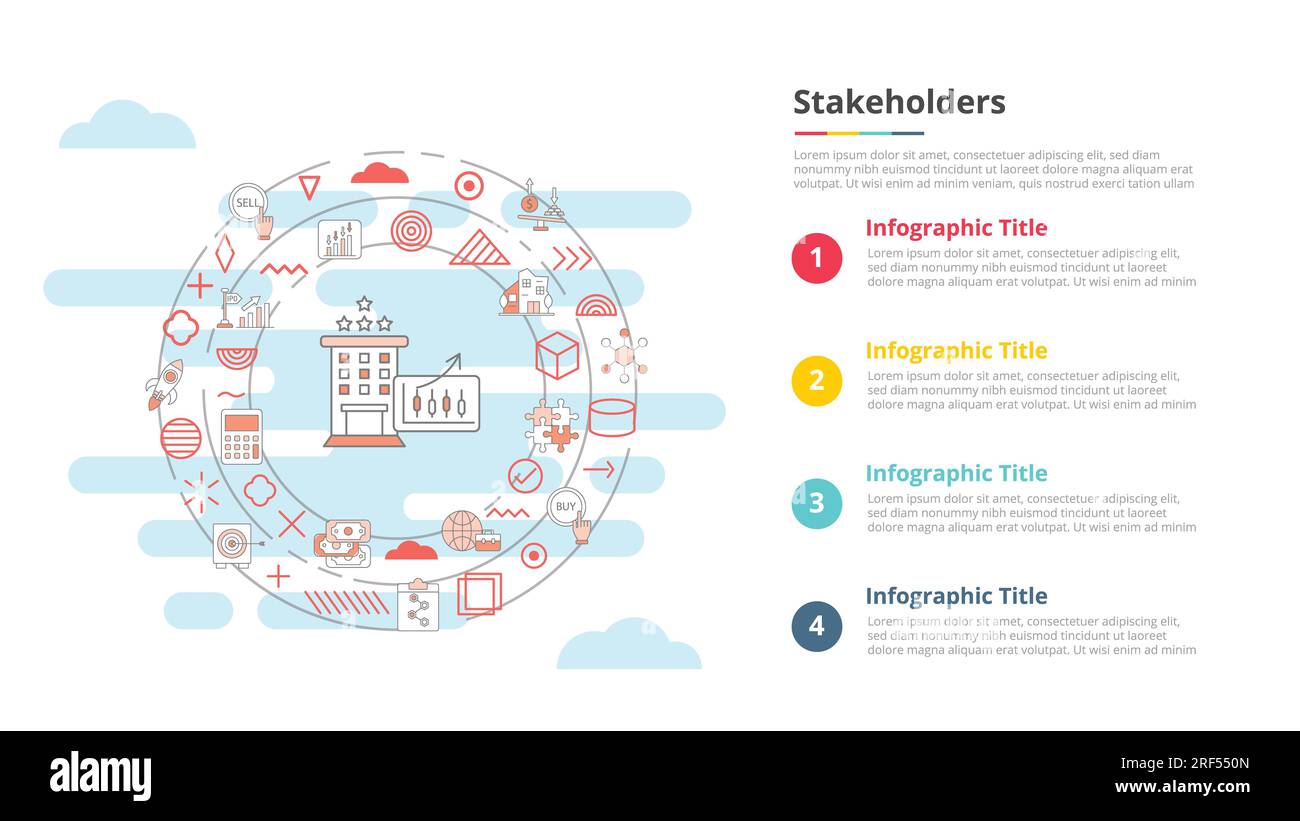 stakeholders concept for infographic template banner with four point ...