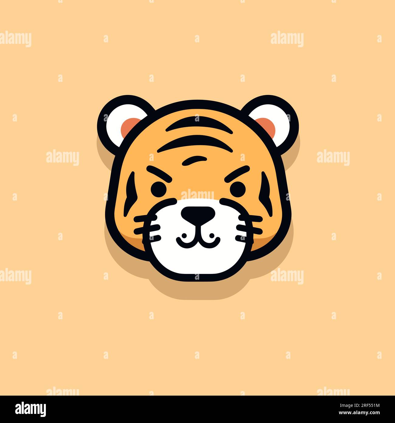 Tiger hand-drawn comic illustration. Tiger. Cute vector doodle style ...