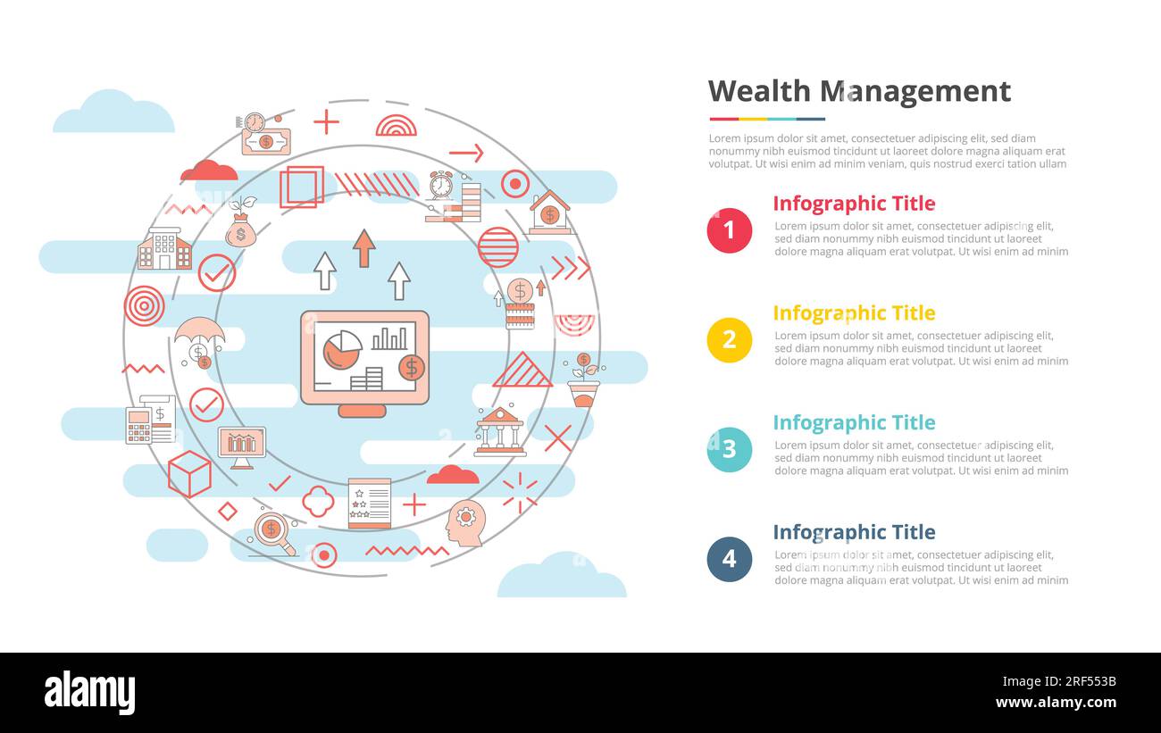 wealth management concept for infographic template banner with four ...