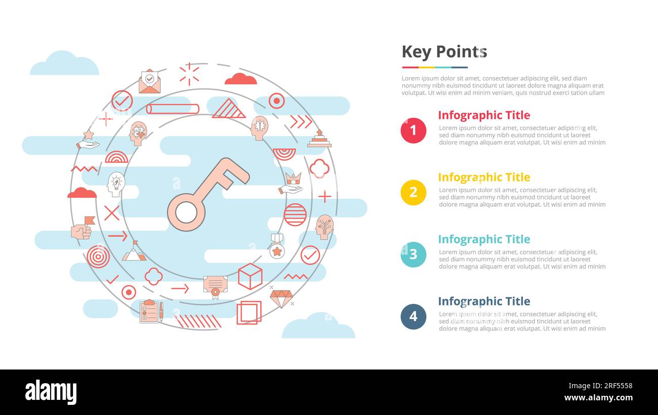 key points concept for infographic template banner with four point list information vector ...