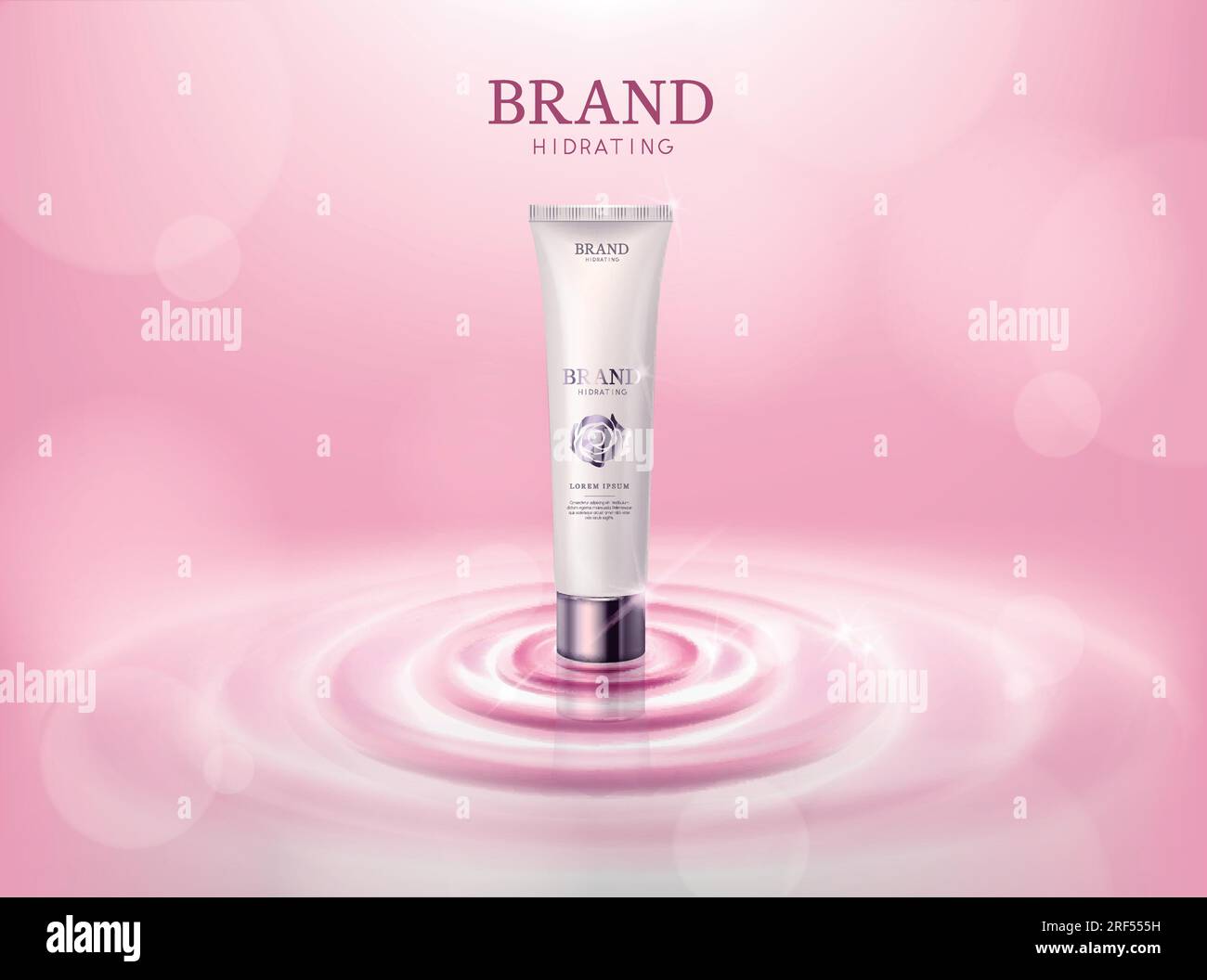 Moisturizing rose/camellia flower cosmetic skin in tube ads template ...