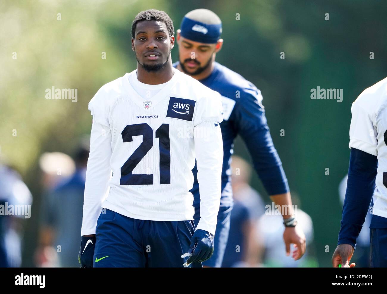 Seattle Seahawks cornerback Devon Witherspoon walks off the field ...