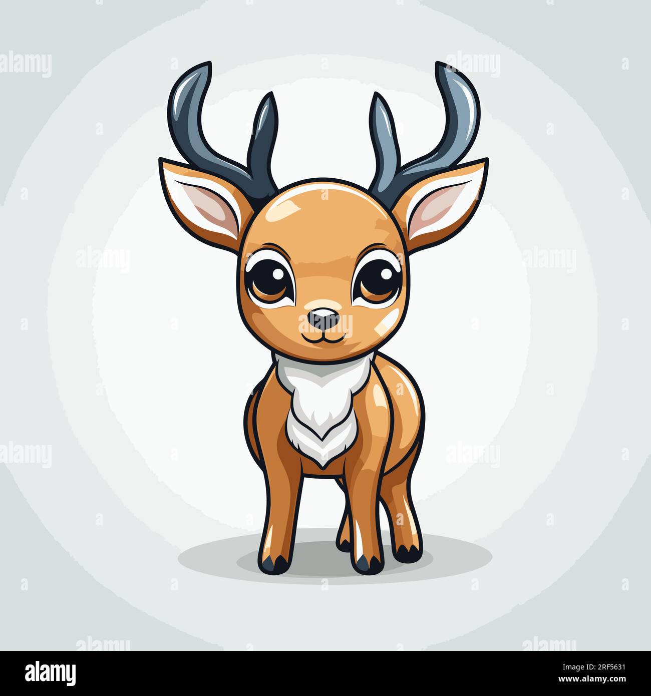 Reindeer hand-drawn comic illustration. Reindeer. Cute vector doodle ...