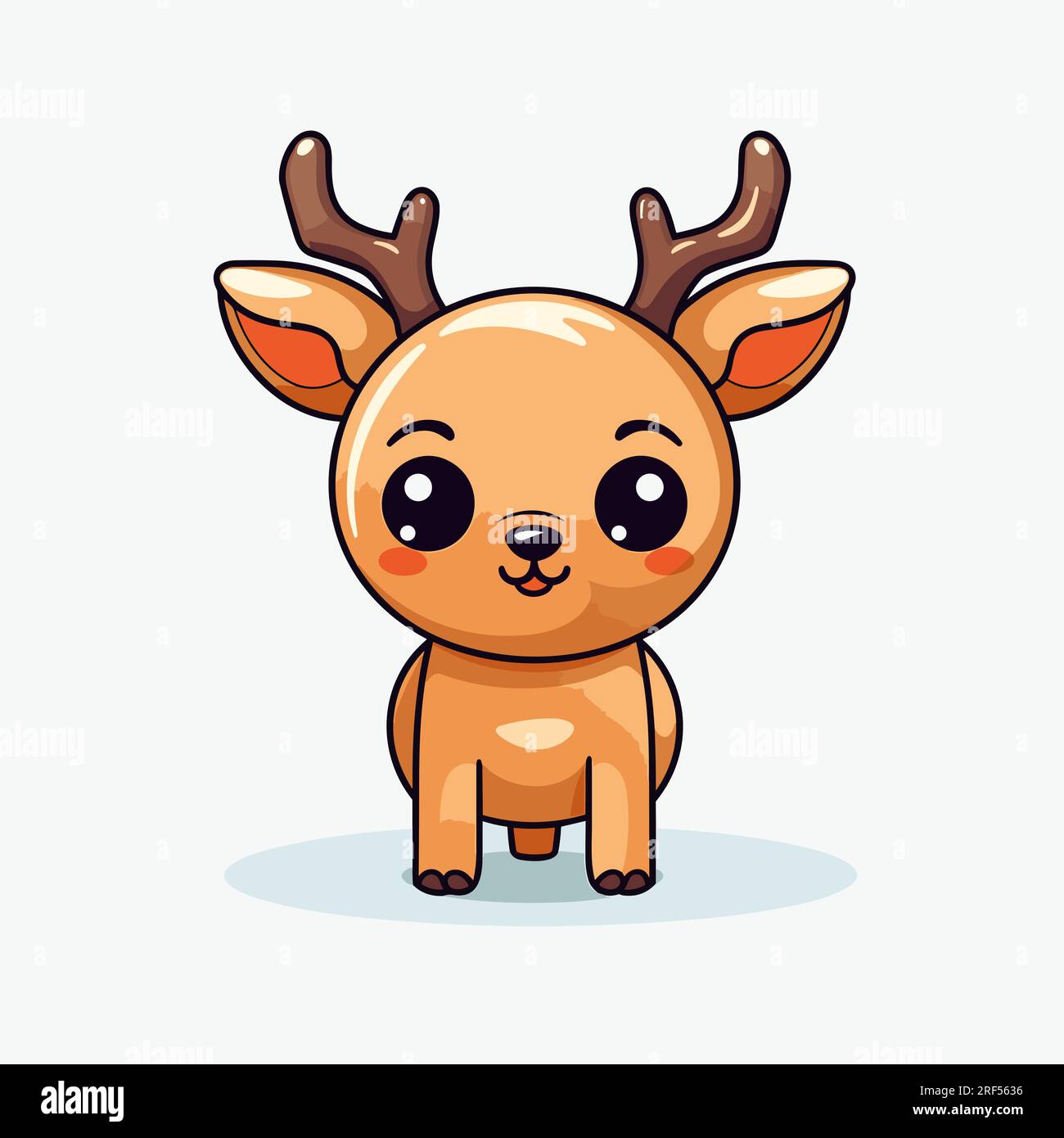 Reindeer hand-drawn comic illustration. Reindeer. Cute vector doodle ...