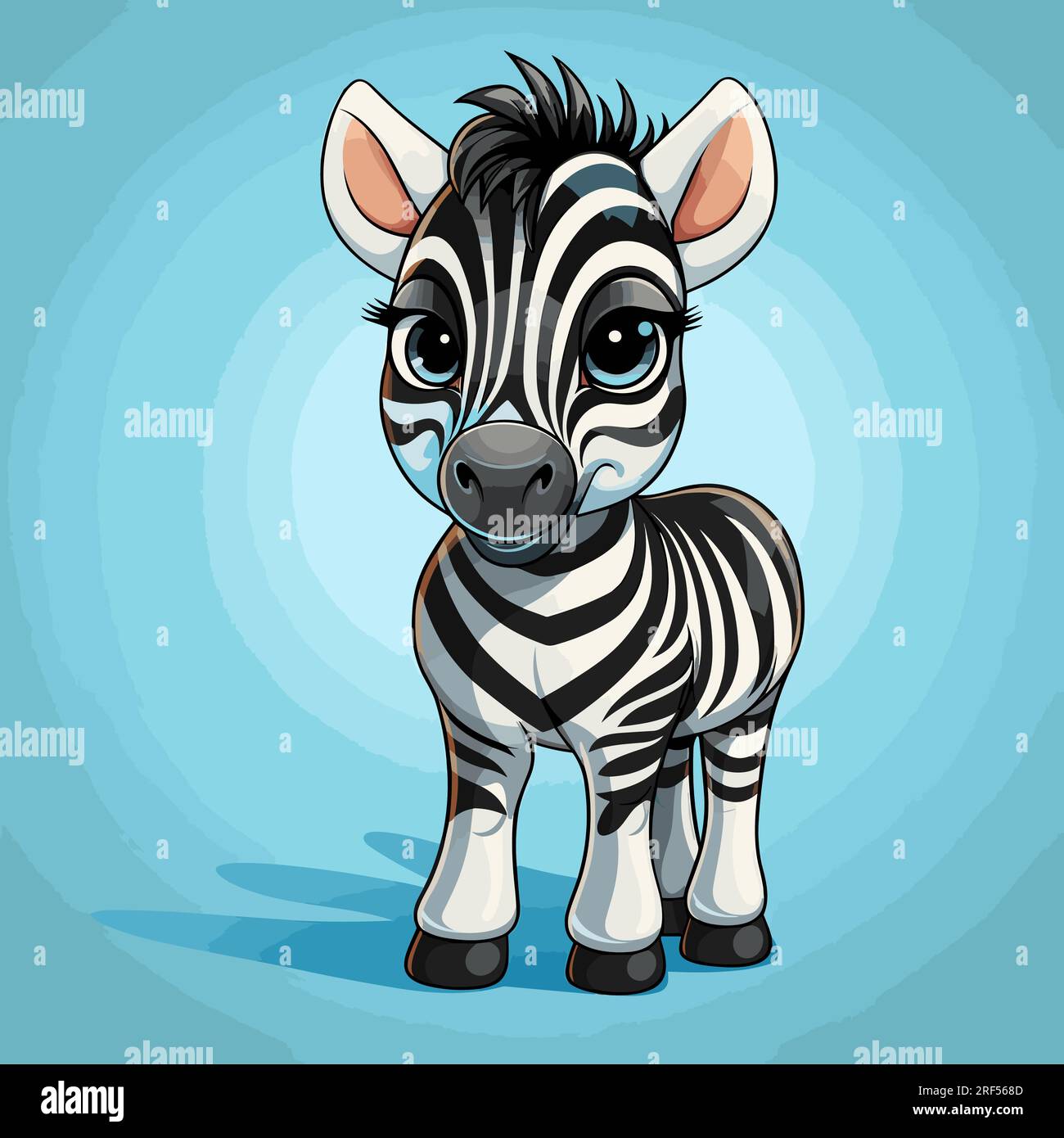 Zebra hand-drawn comic illustration. Zebra. Cute vector doodle style ...