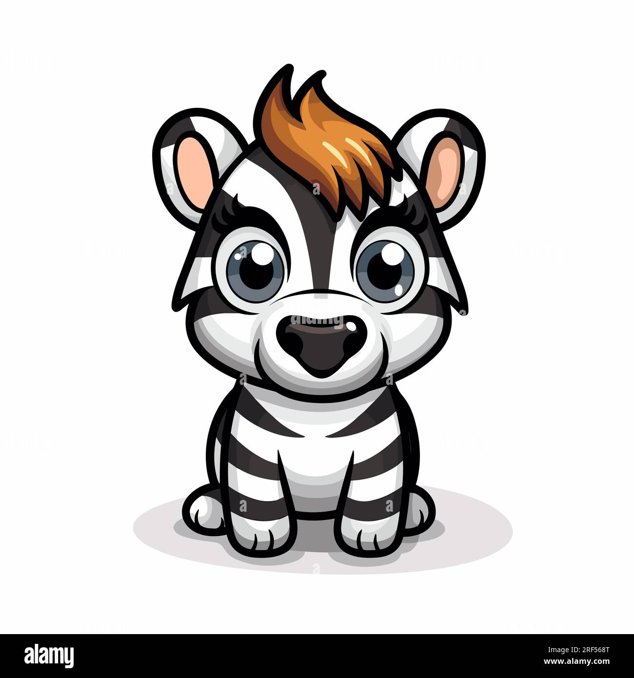 Zebra hand-drawn comic illustration. Zebra. Cute vector doodle style ...