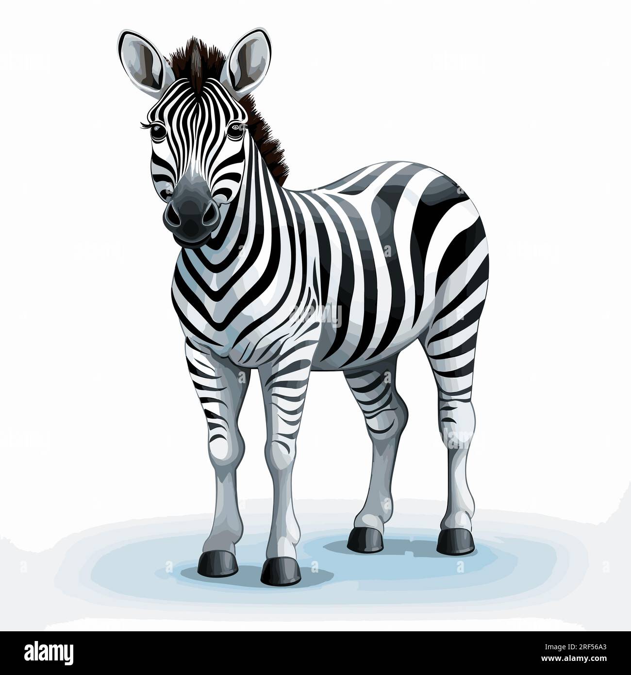 Zebra hand-drawn comic illustration. Zebra. Cute vector doodle style ...