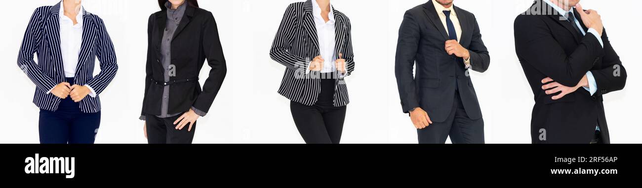 Close up people in business suit body on white background . Formal wear ...