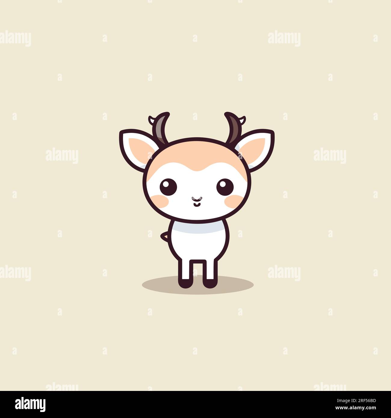 Reindeer hand-drawn comic illustration. Reindeer. Cute vector doodle ...