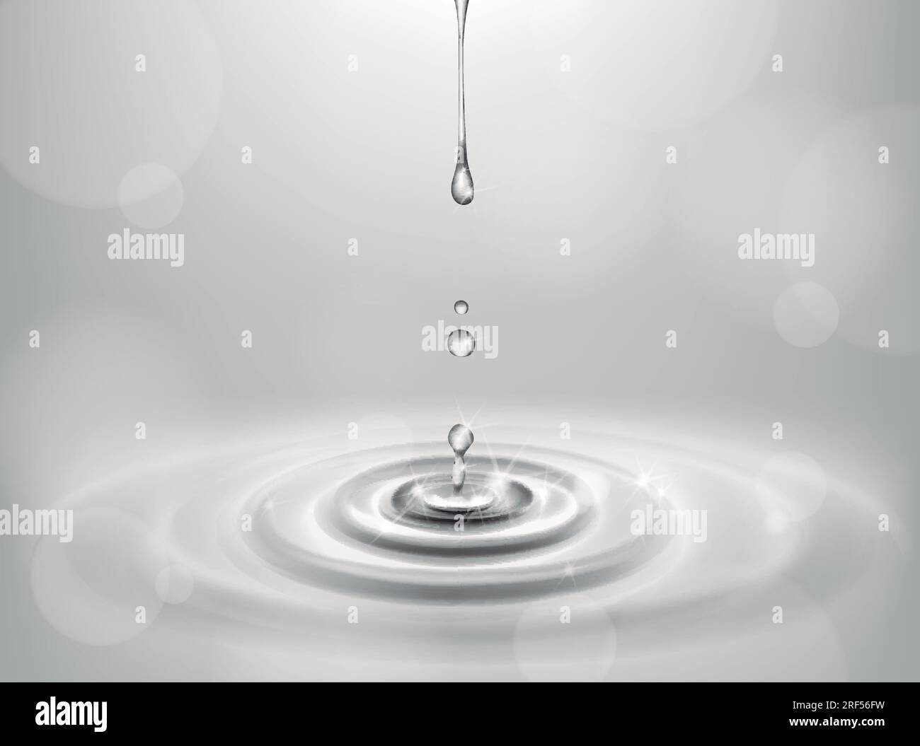 Water Drop falling making droplet splash and waves clean and fresh ...