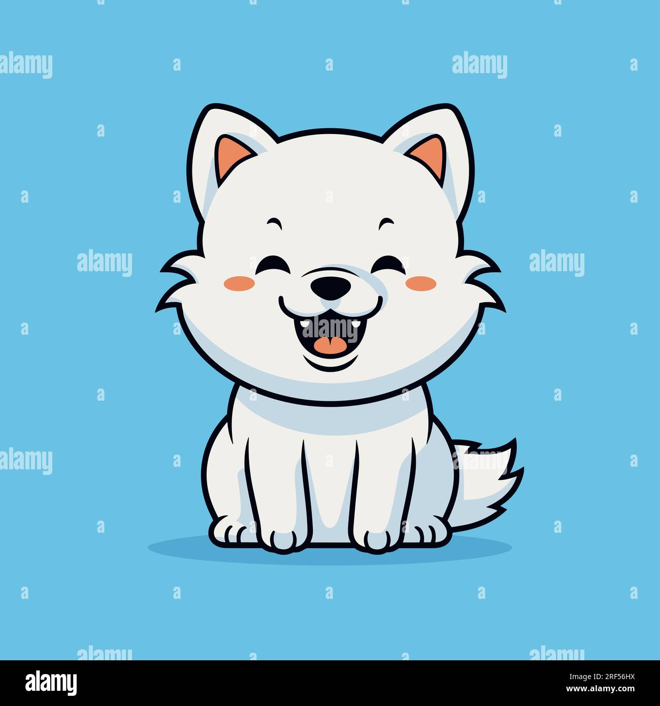 Wolf hand-drawn comic illustration. Wolf. Cute vector doodle style ...