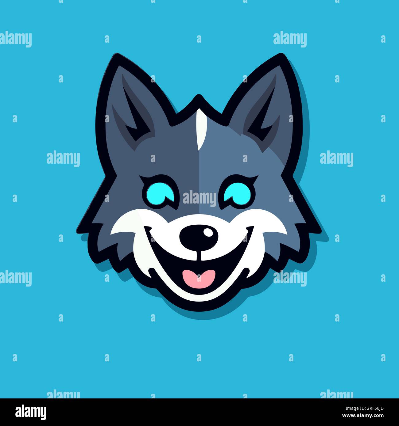 Wolf hand-drawn comic illustration. Wolf. Cute vector doodle style ...