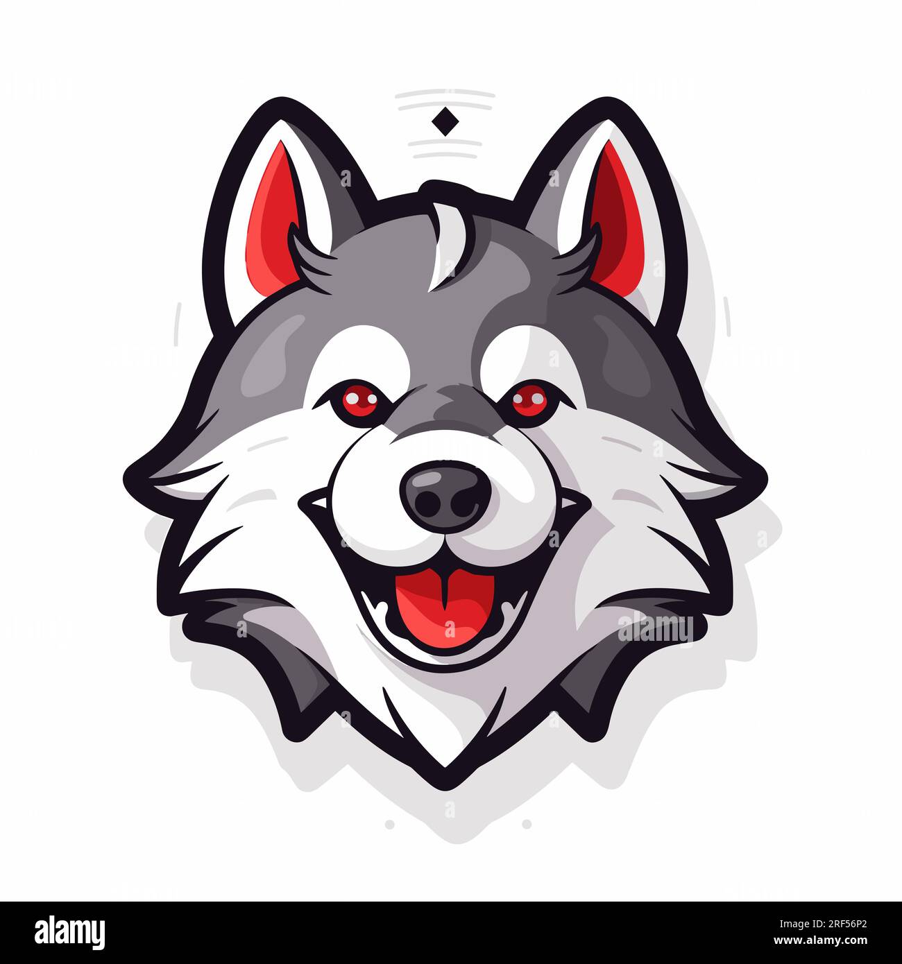 Wolf hand-drawn comic illustration. Wolf. Cute vector doodle style ...