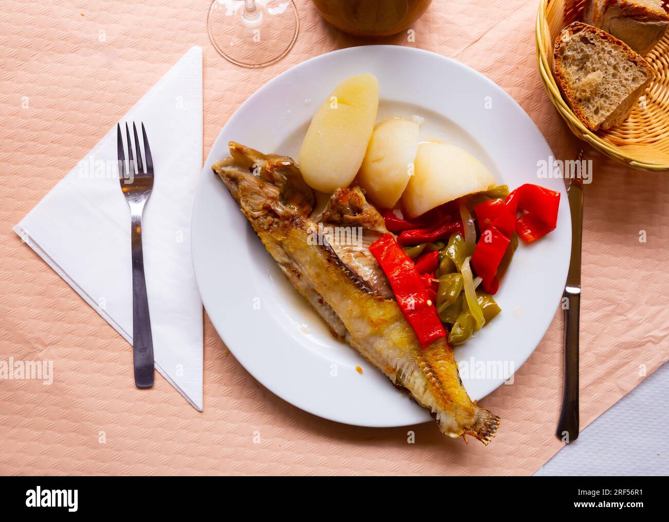 Roasted ballan wrasse - Spanish fish dish Stock Photo - Alamy