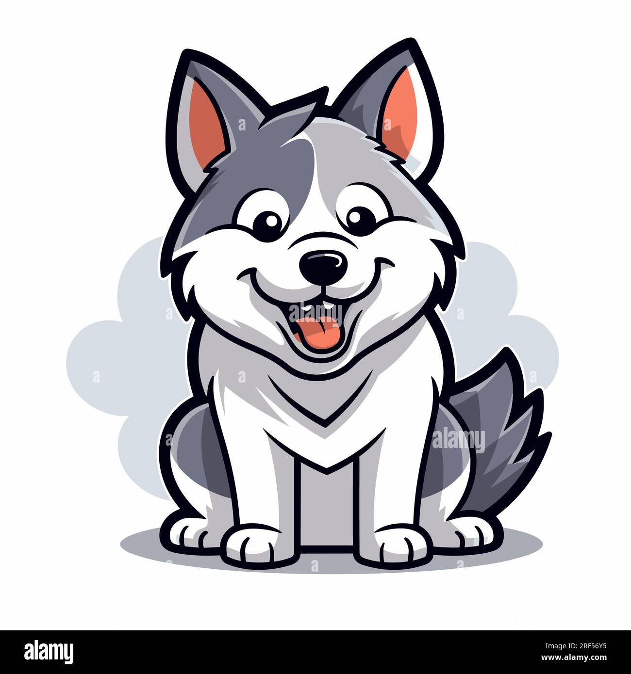 Wolf hand-drawn comic illustration. Wolf. Cute vector doodle style ...