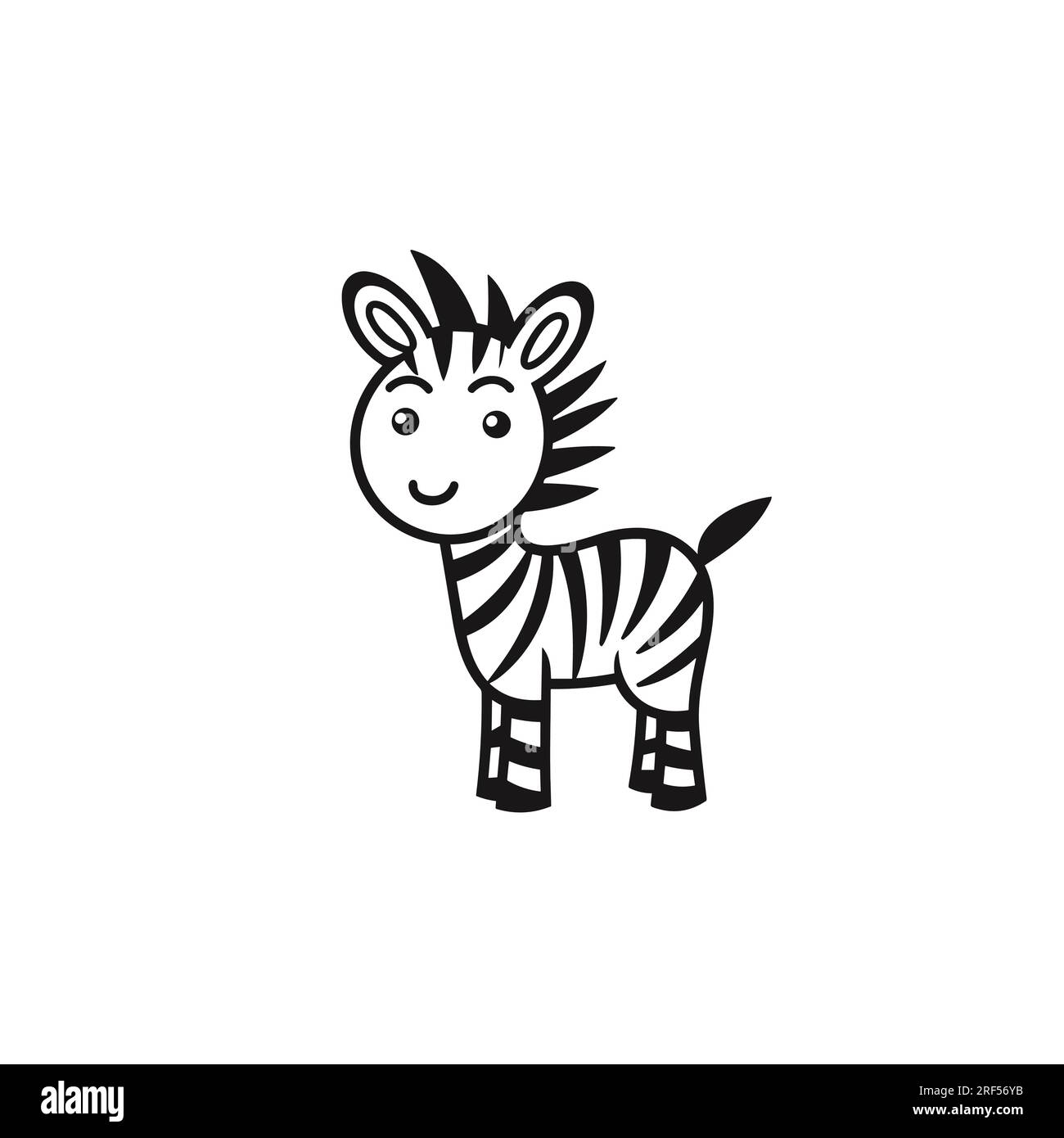 Zebra hand-drawn comic illustration. Zebra. Cute vector doodle style ...