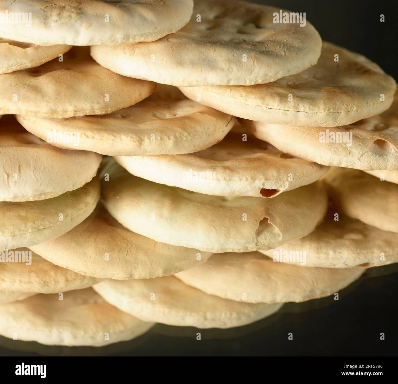 Classic close up food still life of Water biscuits - clean and crisp ...