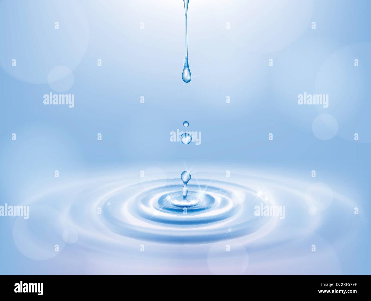 Water Drop falling making droplet splash and waves clean and fresh ...