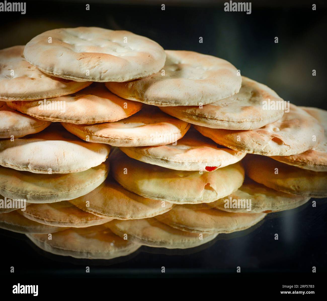Classic close up food still life of Water biscuits - clean and crisp ...