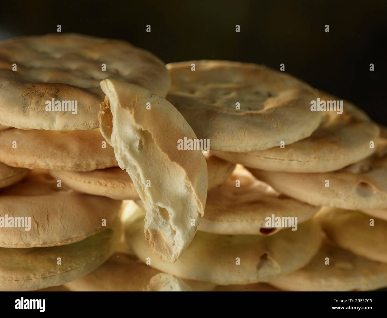 Classic close up food still life of Water biscuits - clean and crisp ...