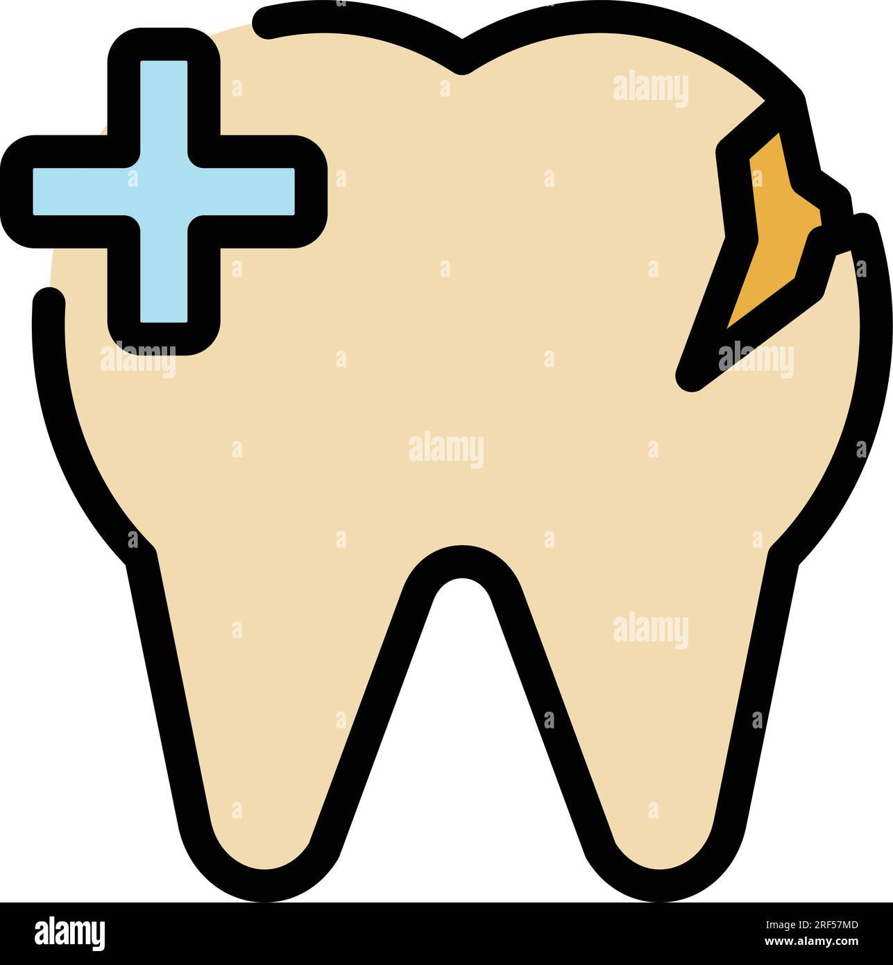 Dental repair icon outline vector. Tooth implant. Dentist crown color ...