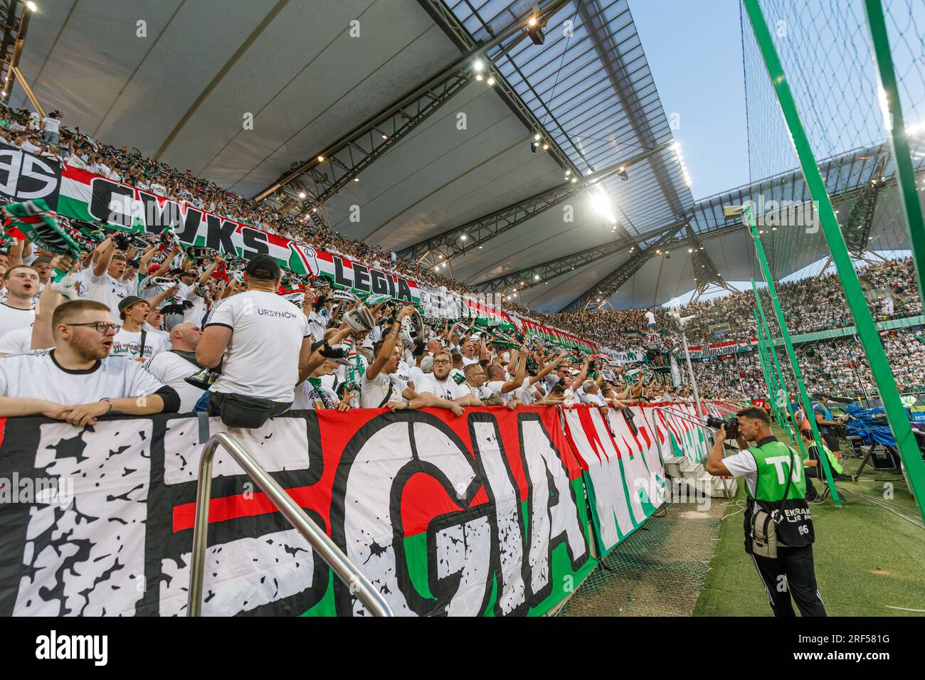 Fans during PKO BP Ekstraklasa 2023/24 game between Legia Warszawa and ...