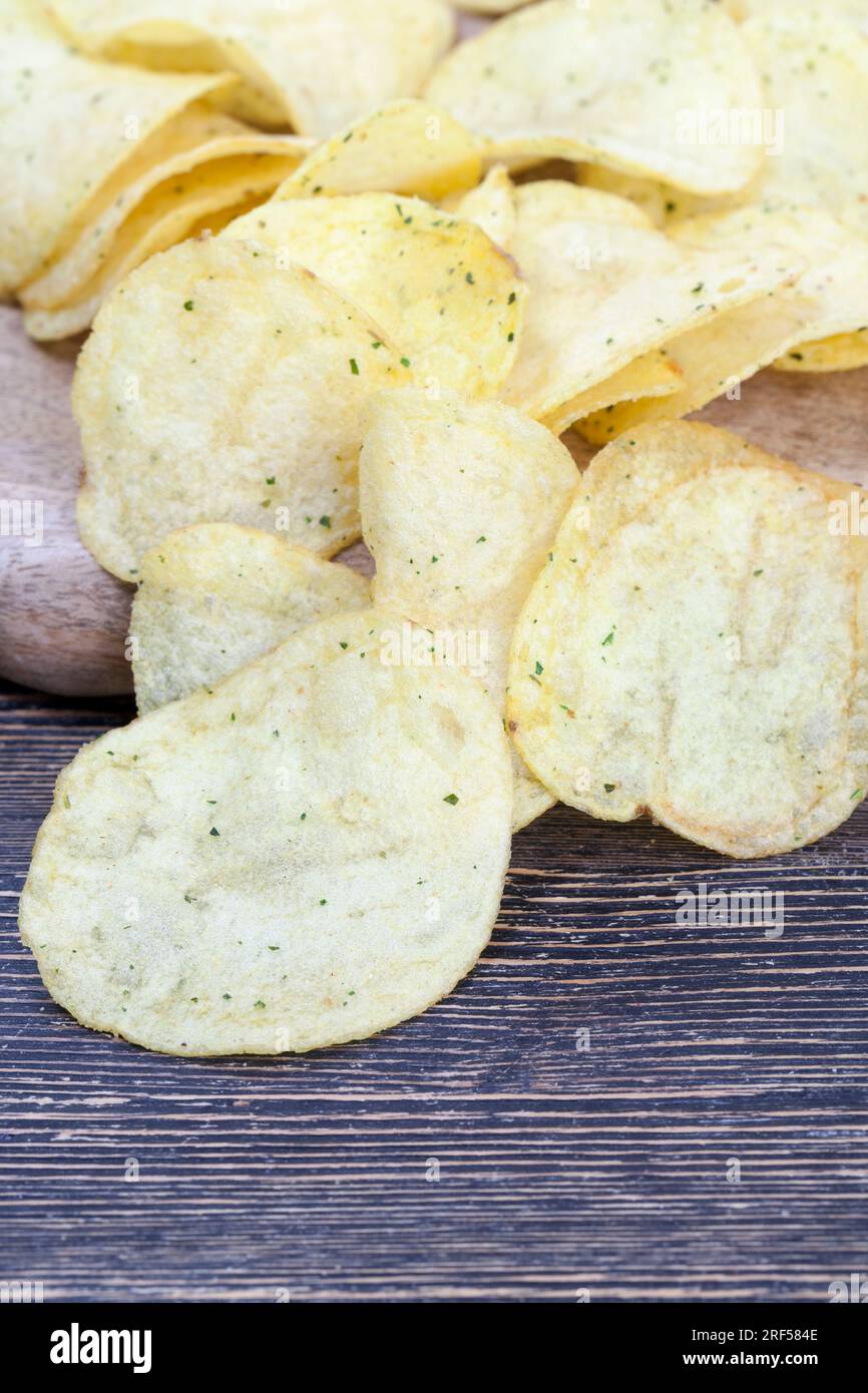 thin potato chips, crispy chips made from potatoes and deep fried ...
