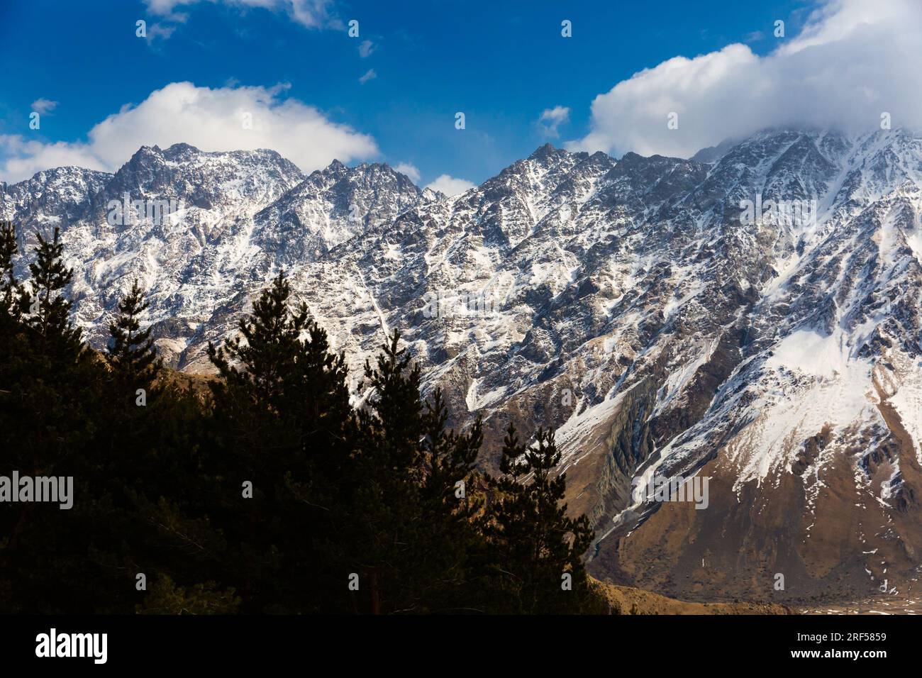 Picturesque mountain landscape with Greater Caucasus range Stock Photo ...