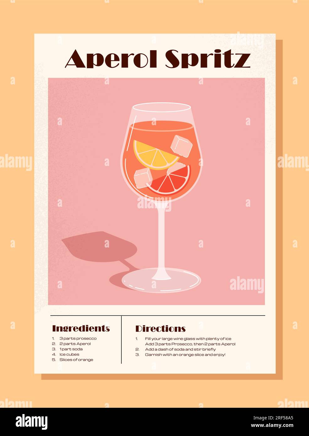 Aperol Spritz cocktail recipe vector concept Stock Vector Image & Art ...