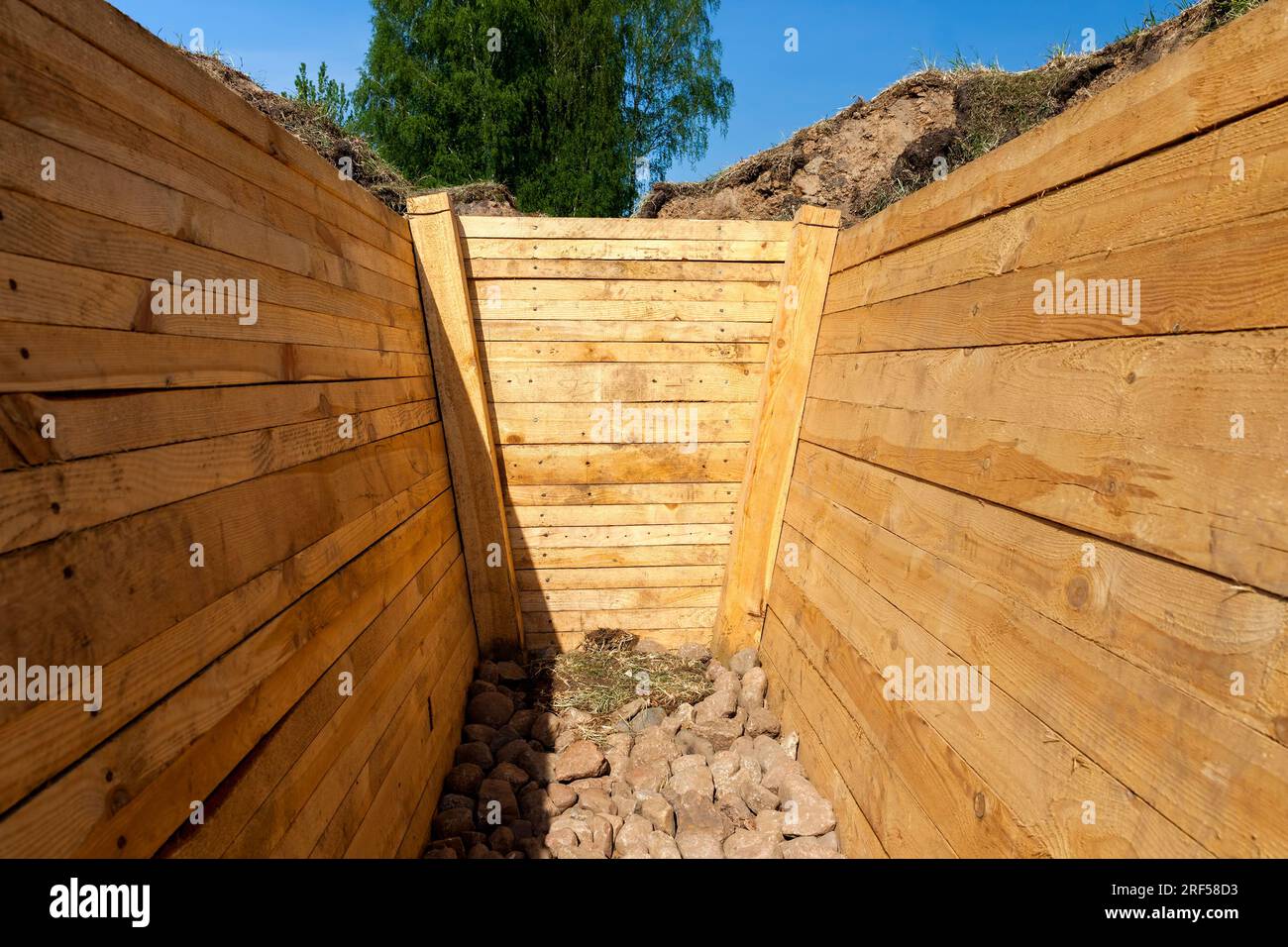 decorative construction in the trenches for easy movement in the ...