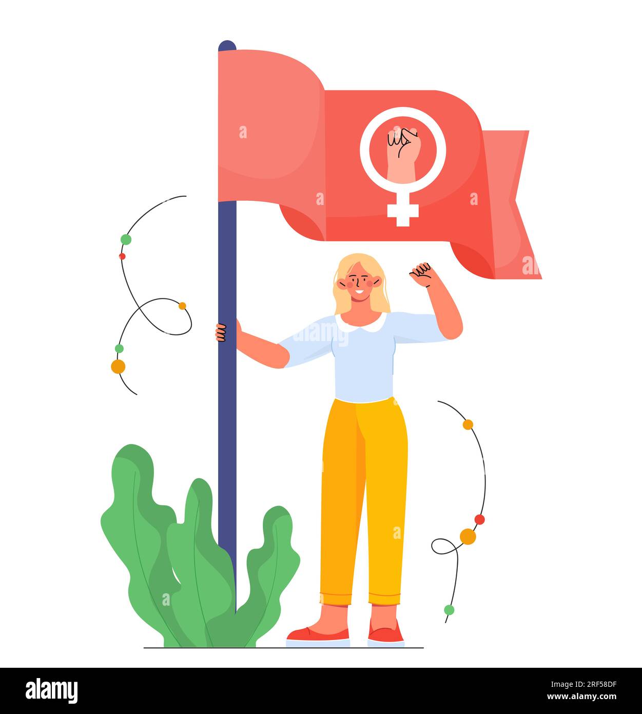 Woman with feminist flag vector concept Stock Vector Image & Art - Alamy