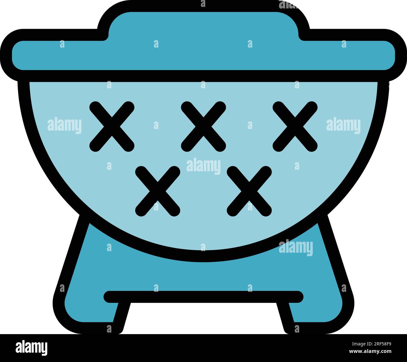 Steel sieve icon outline vector. Cooking colander. Kitchen utensil ...