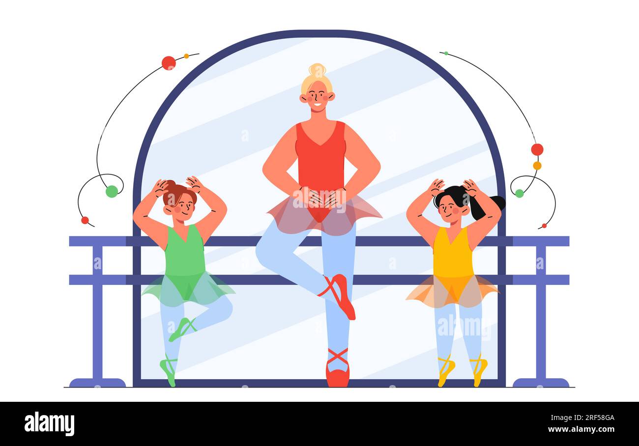 Woman with kids in ballet vector concept Stock Vector Image & Art - Alamy