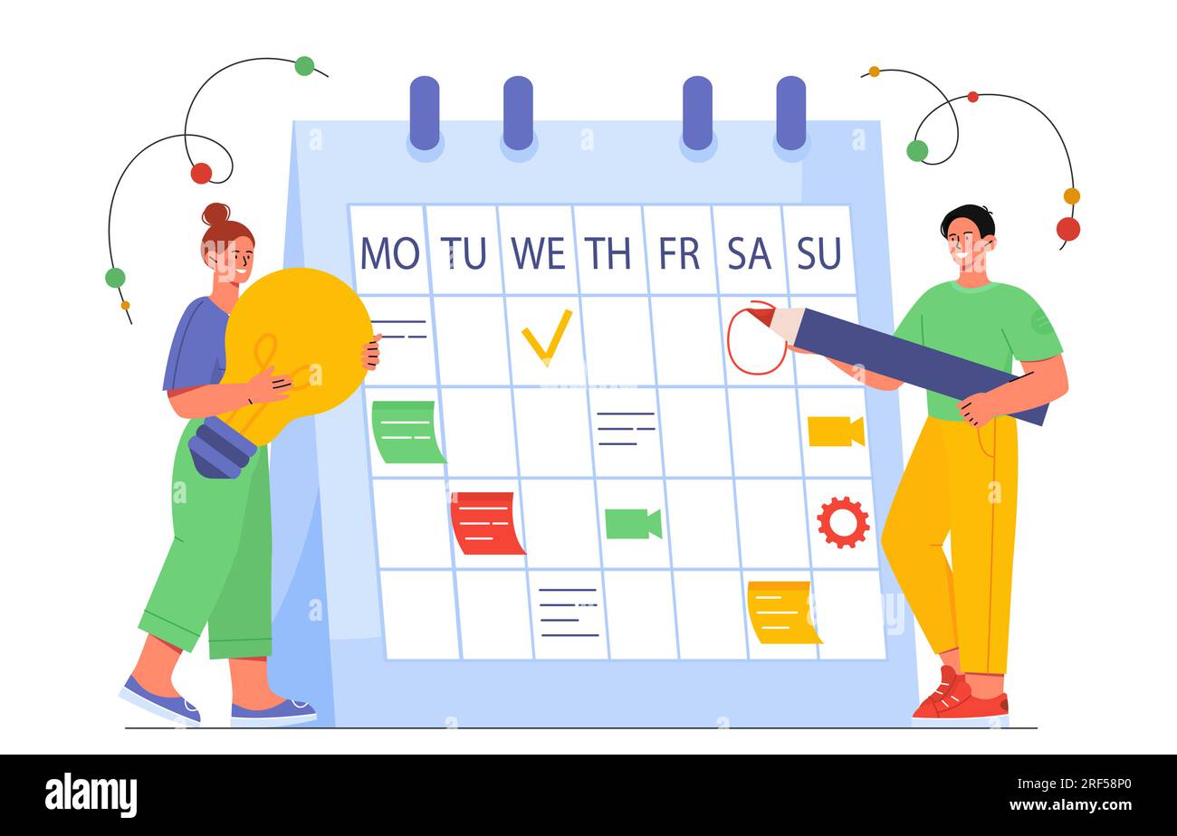 People near calendar vector concept Stock Vector Image & Art - Alamy