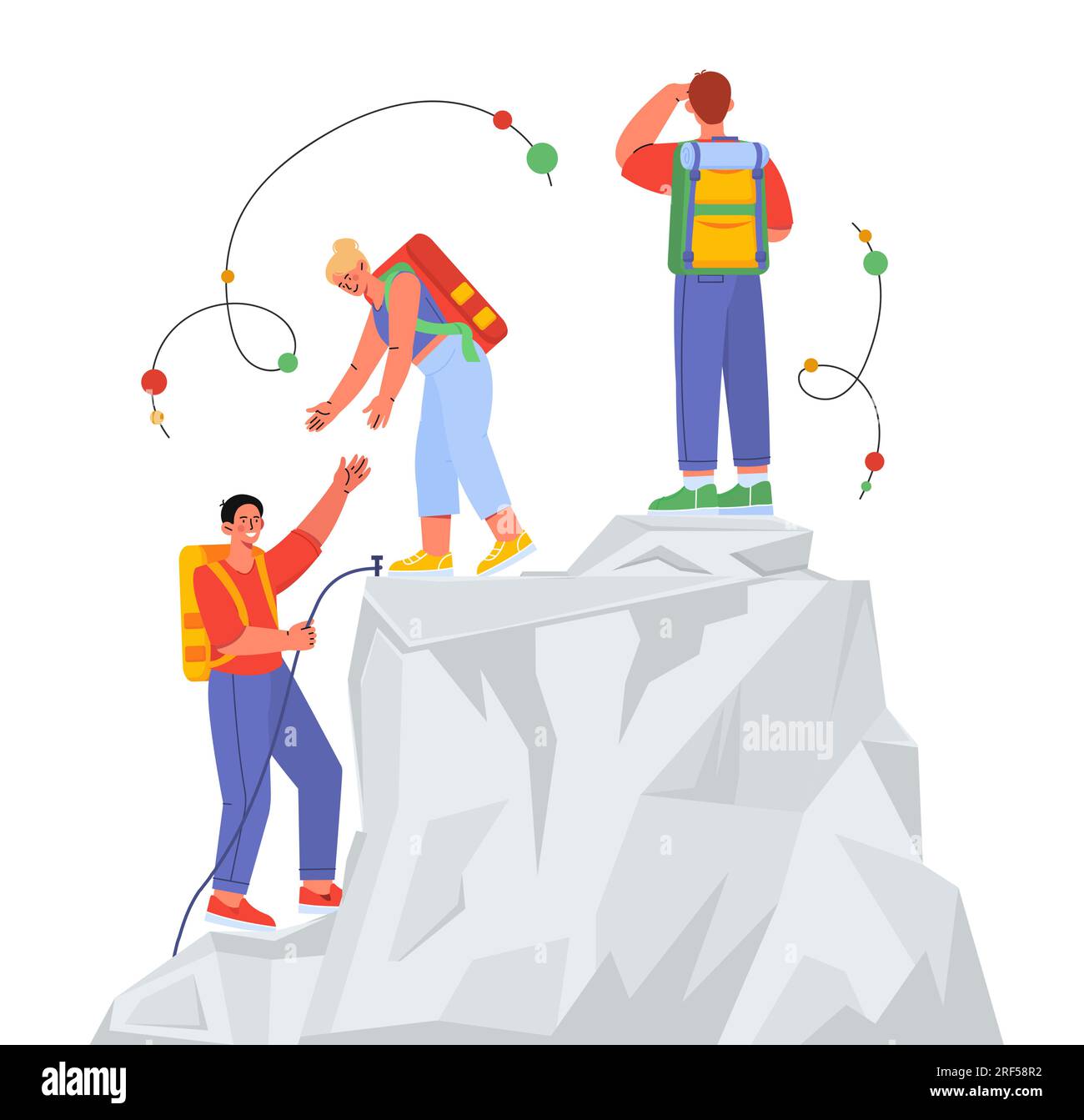 Team climbers at mountain vector concept Stock Vector Image & Art - Alamy