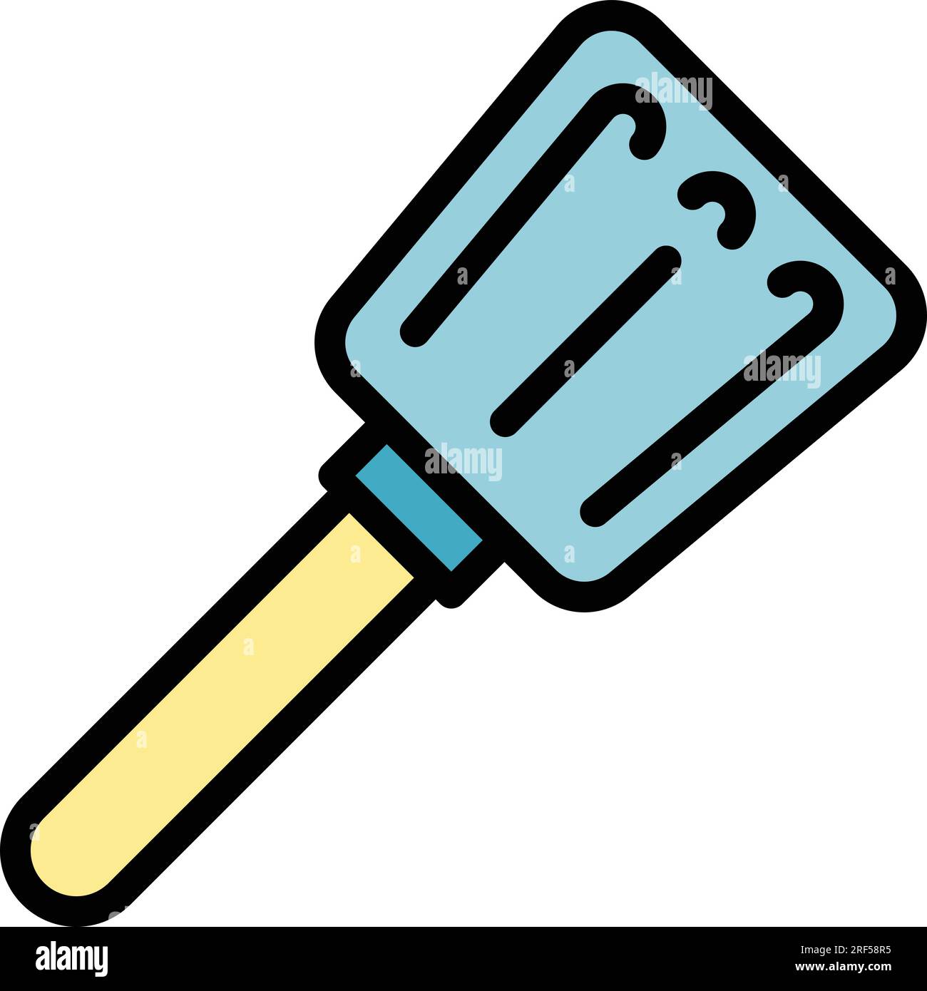 Spoon spatula icon outline vector. Cooking kitchen. Bbq tool color flat ...