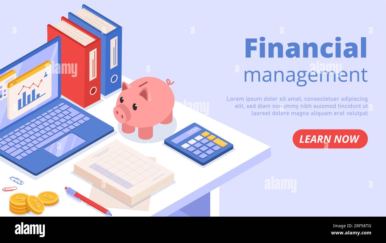 Isometric financial management vector banner Stock Vector Image & Art ...