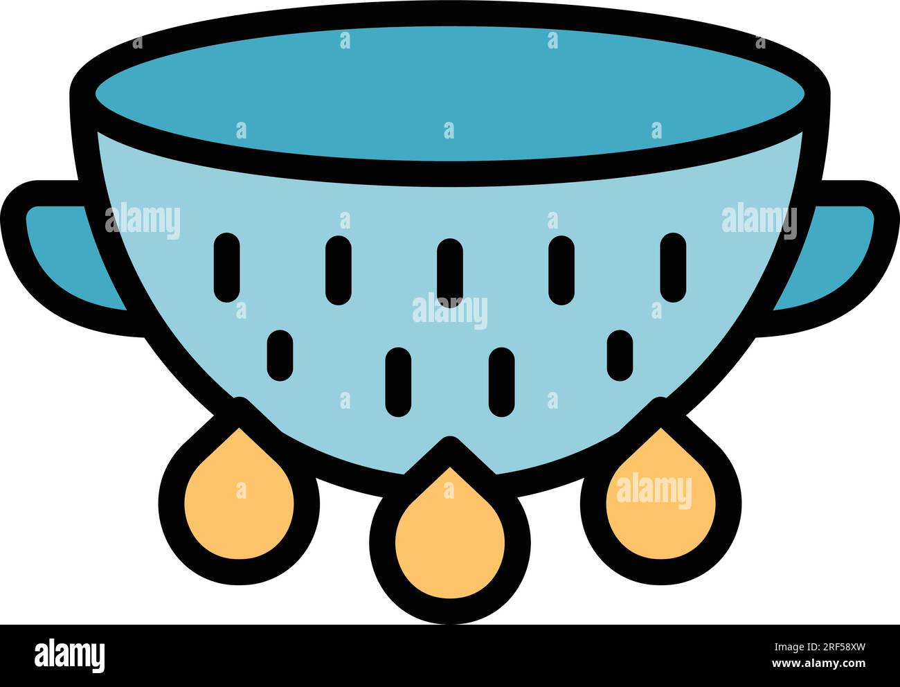 New colander tool icon outline vector. Cooking strainer. Drain sieve ...